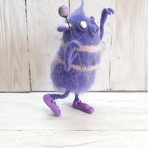 Needle Felted Cute Monster. Wool Funny Monster. Funny Fantasy Creature ...