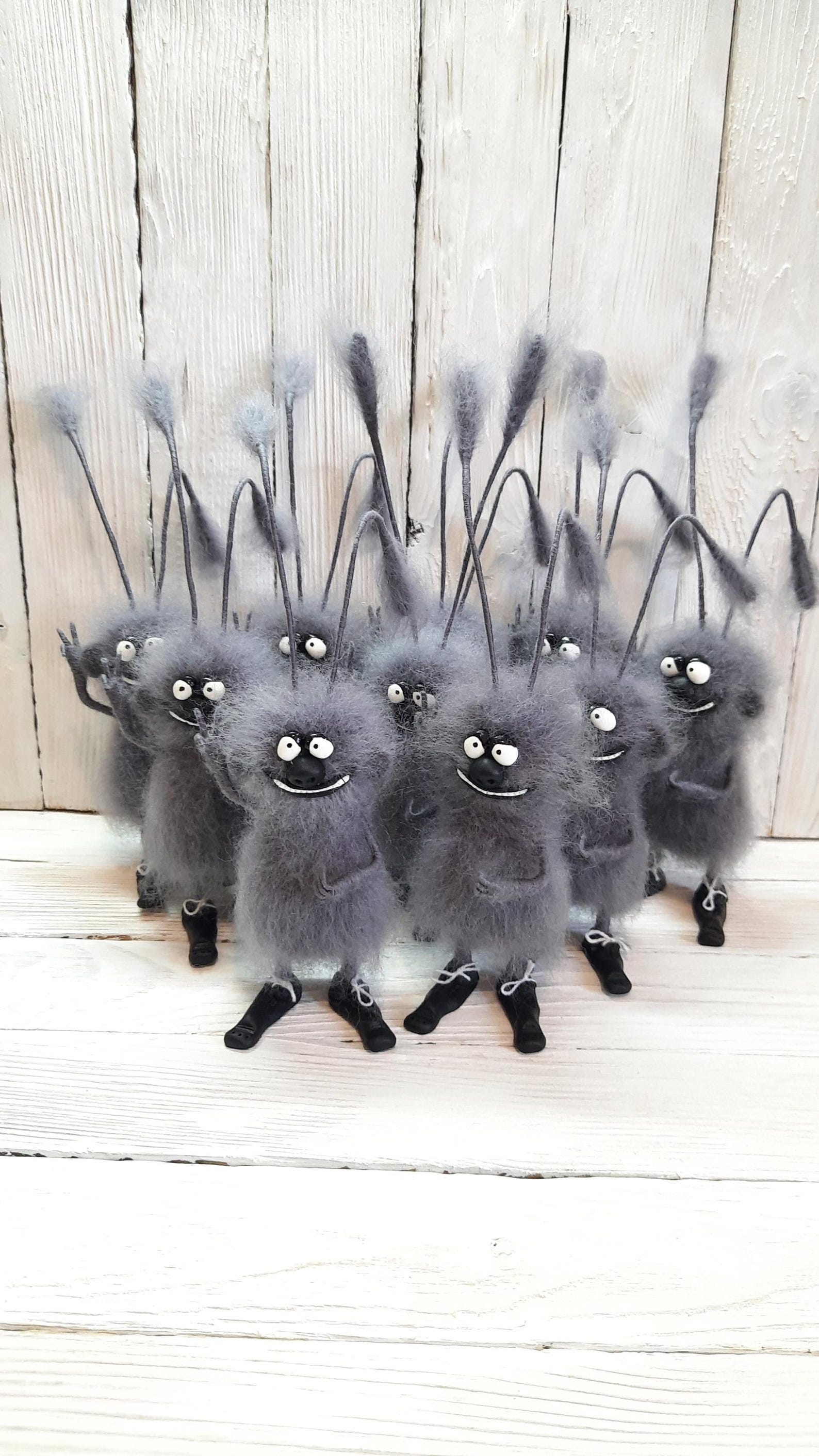 Needle Felted Fleas, Bugs, Fantasy, Felting Aliens, Creatures Wool ...