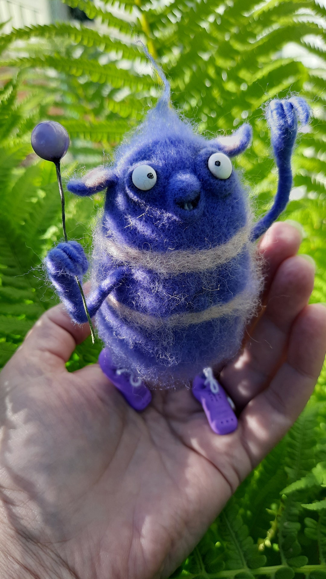 Needle Felted Cute Monster. Wool Funny Monster. Funny Fantasy Creature ...