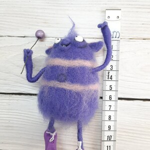 Needle Felted Cute Monster. Wool Funny Monster. Funny Fantasy Creature ...