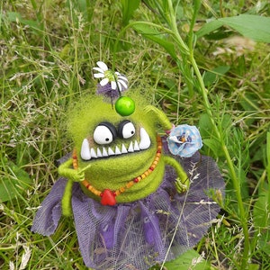 Needle Felted Scary Beautiful Monster. Needle Felted Bugs, Creatures ...