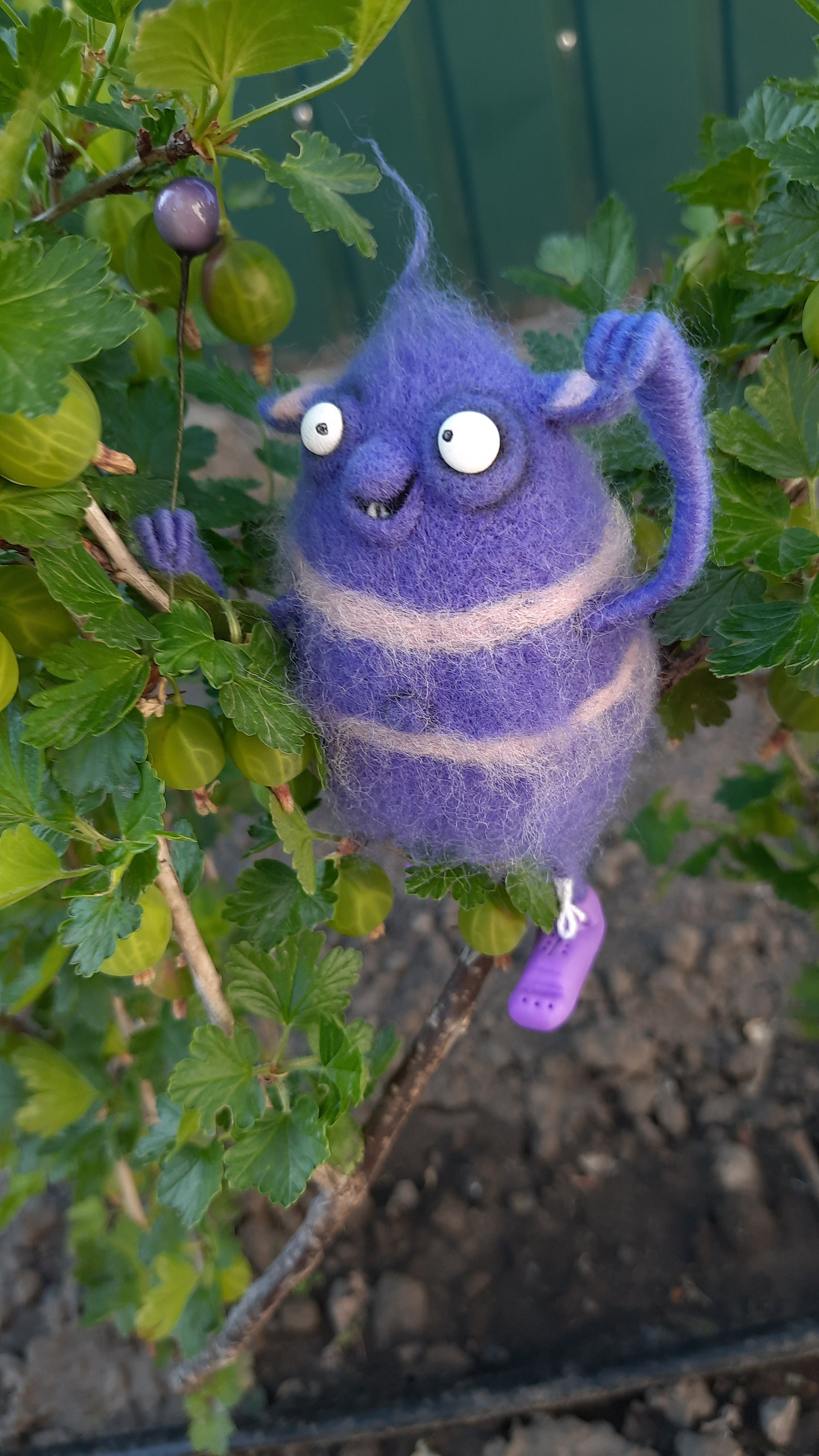 Needle Felted Cute Monster. Wool Funny Monster. Funny Fantasy Creature ...