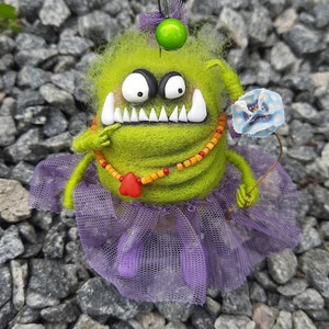 Needle Felted Scary Beautiful Monster. Needle Felted Bugs, Creatures ...
