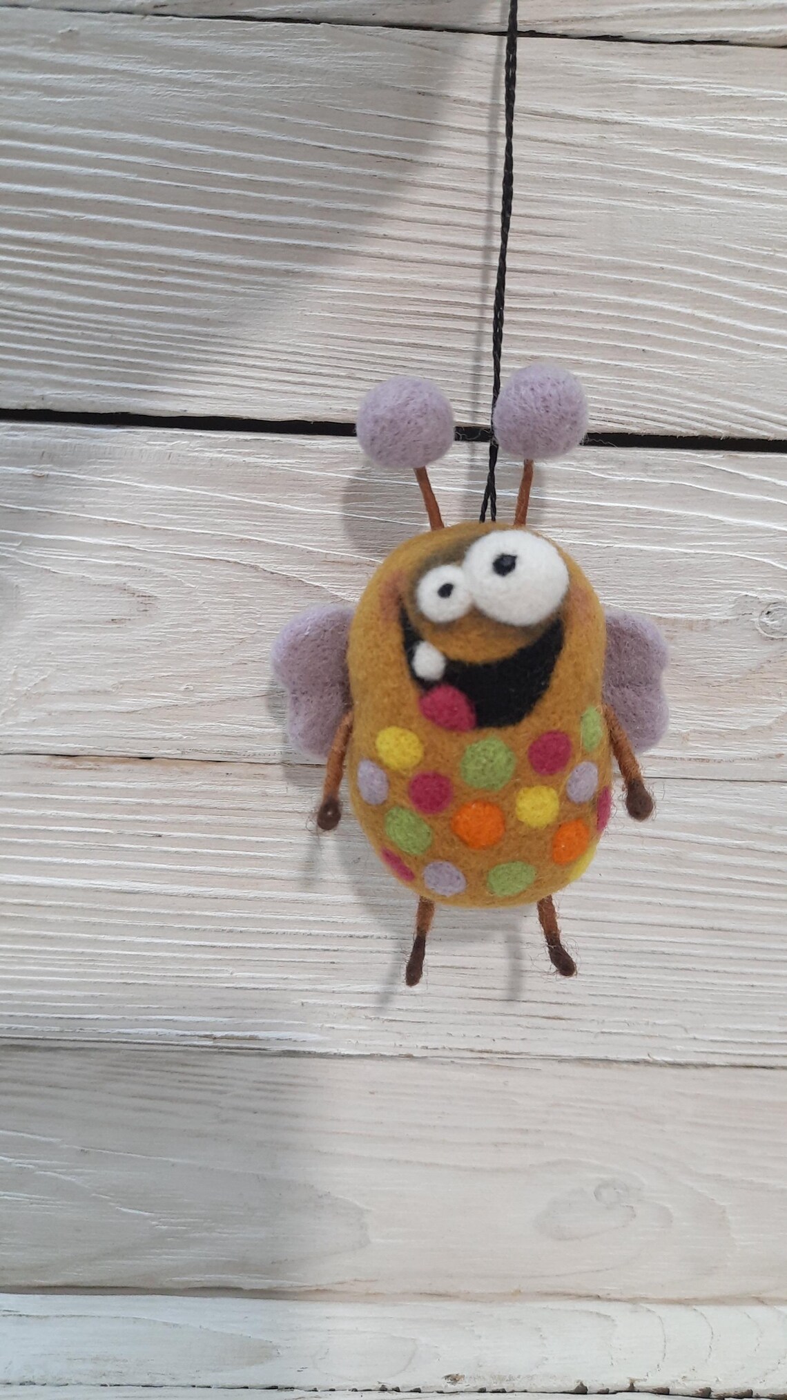 Needle Felted Cute Monster. Wool Funny Monster. Funny Fantasy Creature ...