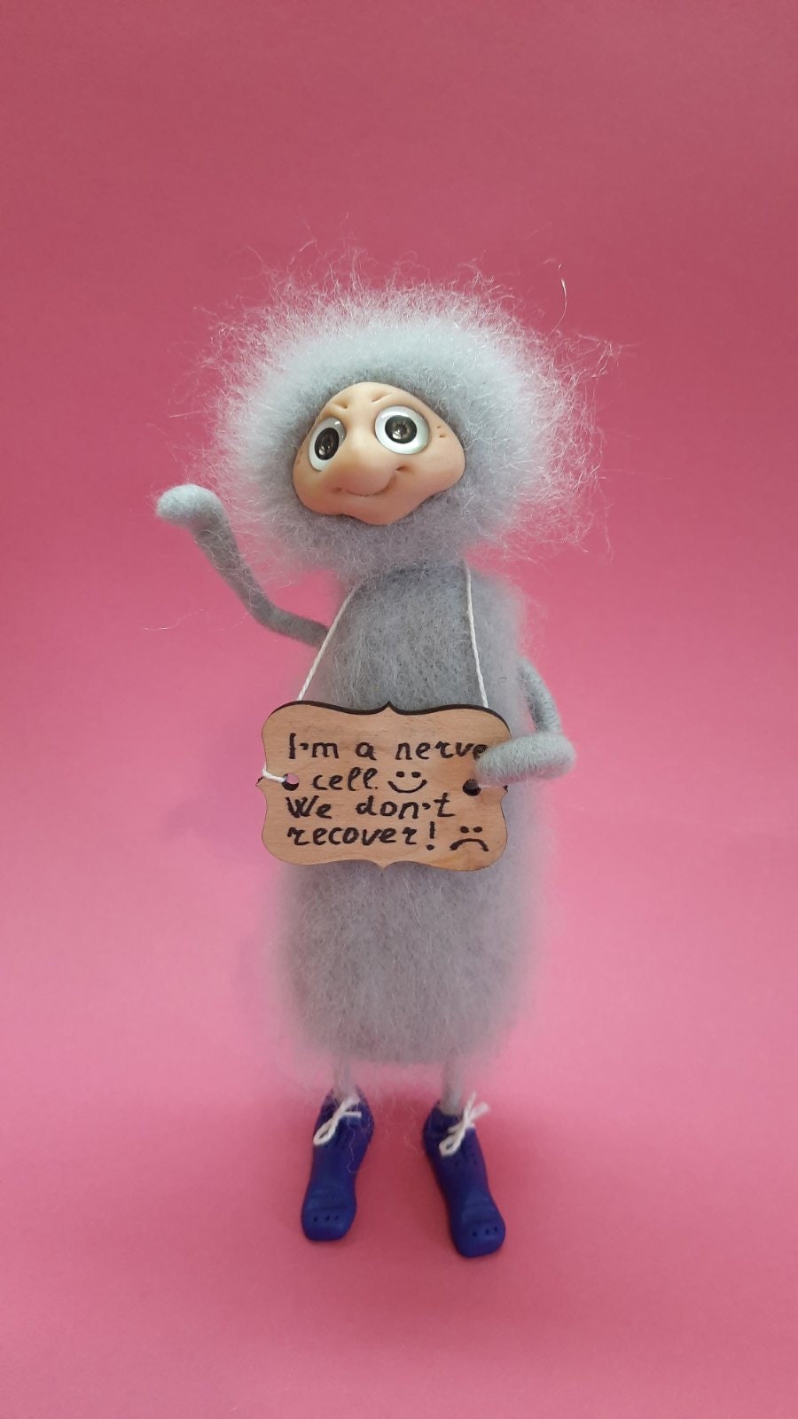 Needle Felted Nerve Cell. Wool Felt Creatures. Funny Needle Felt Nerve ...