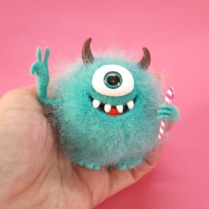Needle Felted Cute Monster. Wool Monster. Funny Fantasy Creature ...