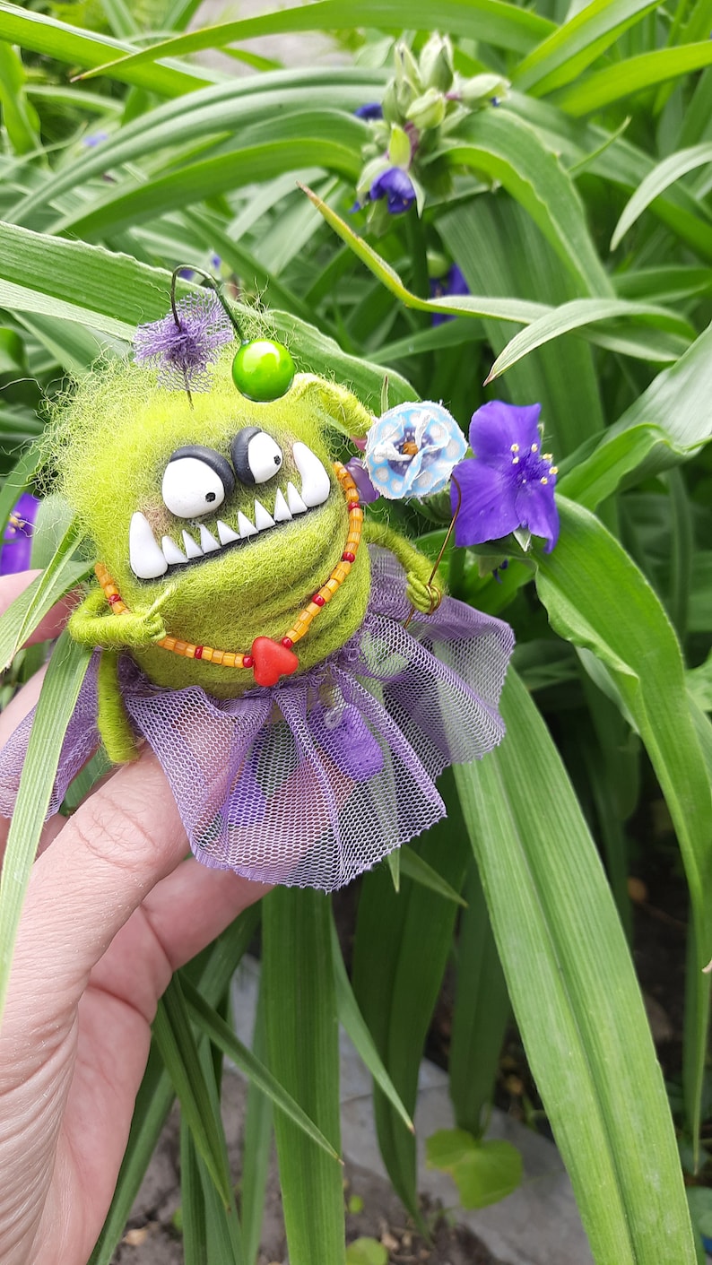 Needle Felted Scary Beautiful Monster. Needle Felted Bugs, Creatures ...