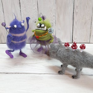 Needle Felted Scary Beautiful Monster. Needle Felted Bugs, Creatures ...