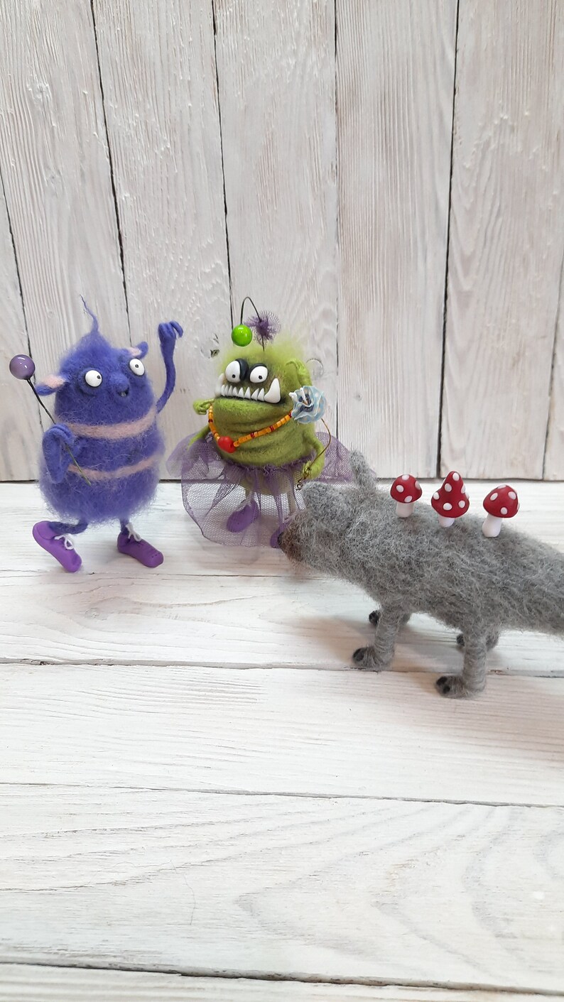 Needle Felted Scary Beautiful Monster. Needle Felted Bugs, Creatures ...