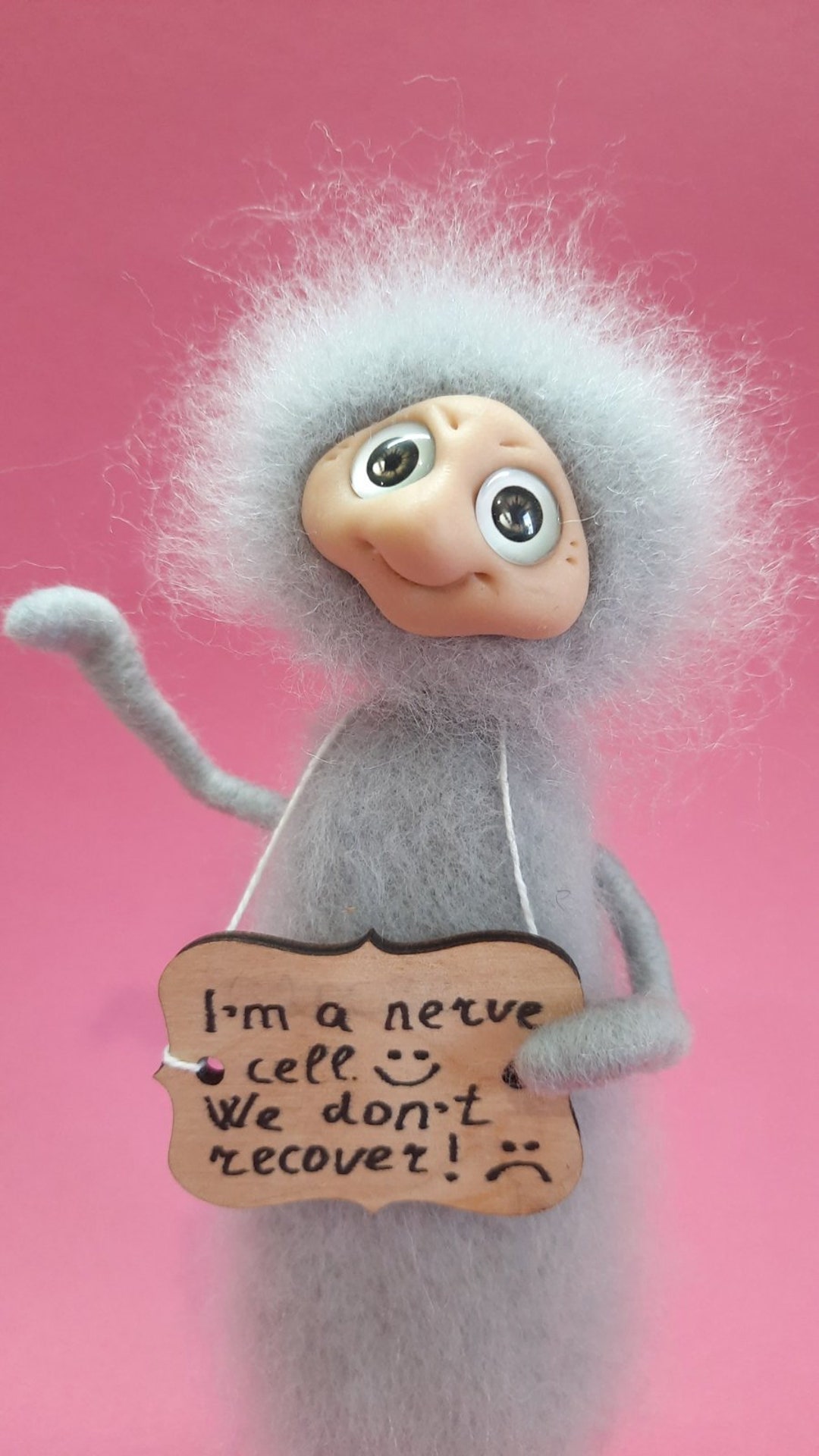 Needle Felted Nerve Cell. Wool Felt Creatures. Funny Needle Felt Nerve ...