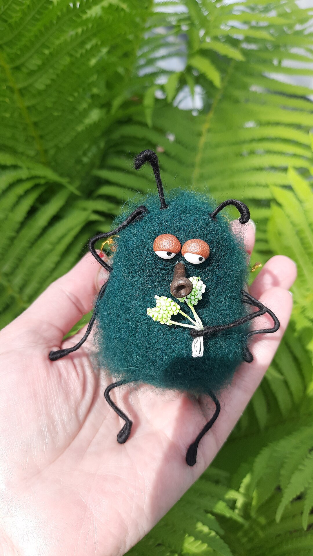 Needle Felted Fly. Wool Fly. Needle Felted Animals. Funny Green Fly ...