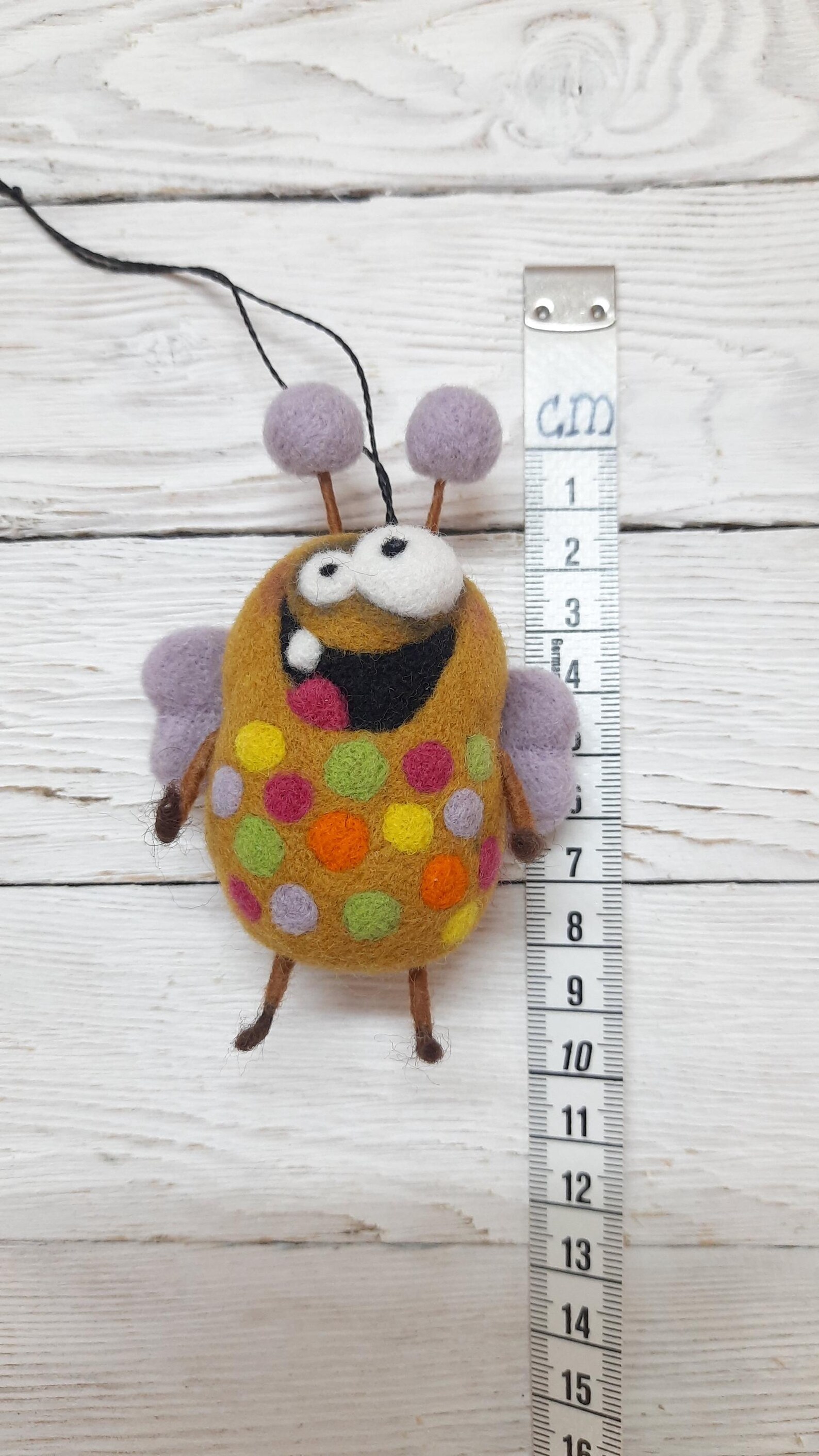 Needle Felted Cute Monster. Wool Funny Monster. Funny Fantasy Creature ...