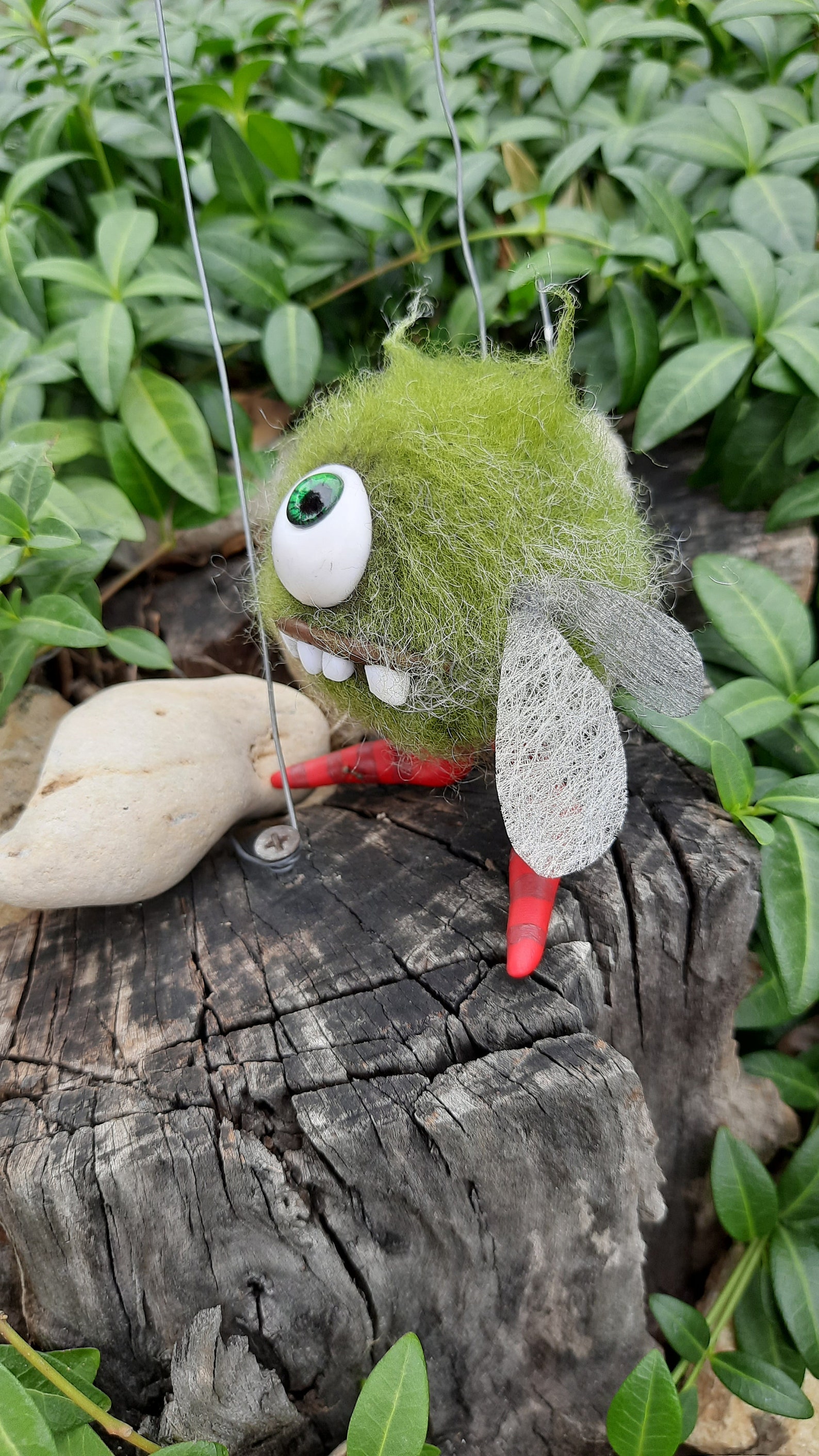 Needle Felted Cute Monster. Wool One-eyed Monster. Funny Fantasy ...
