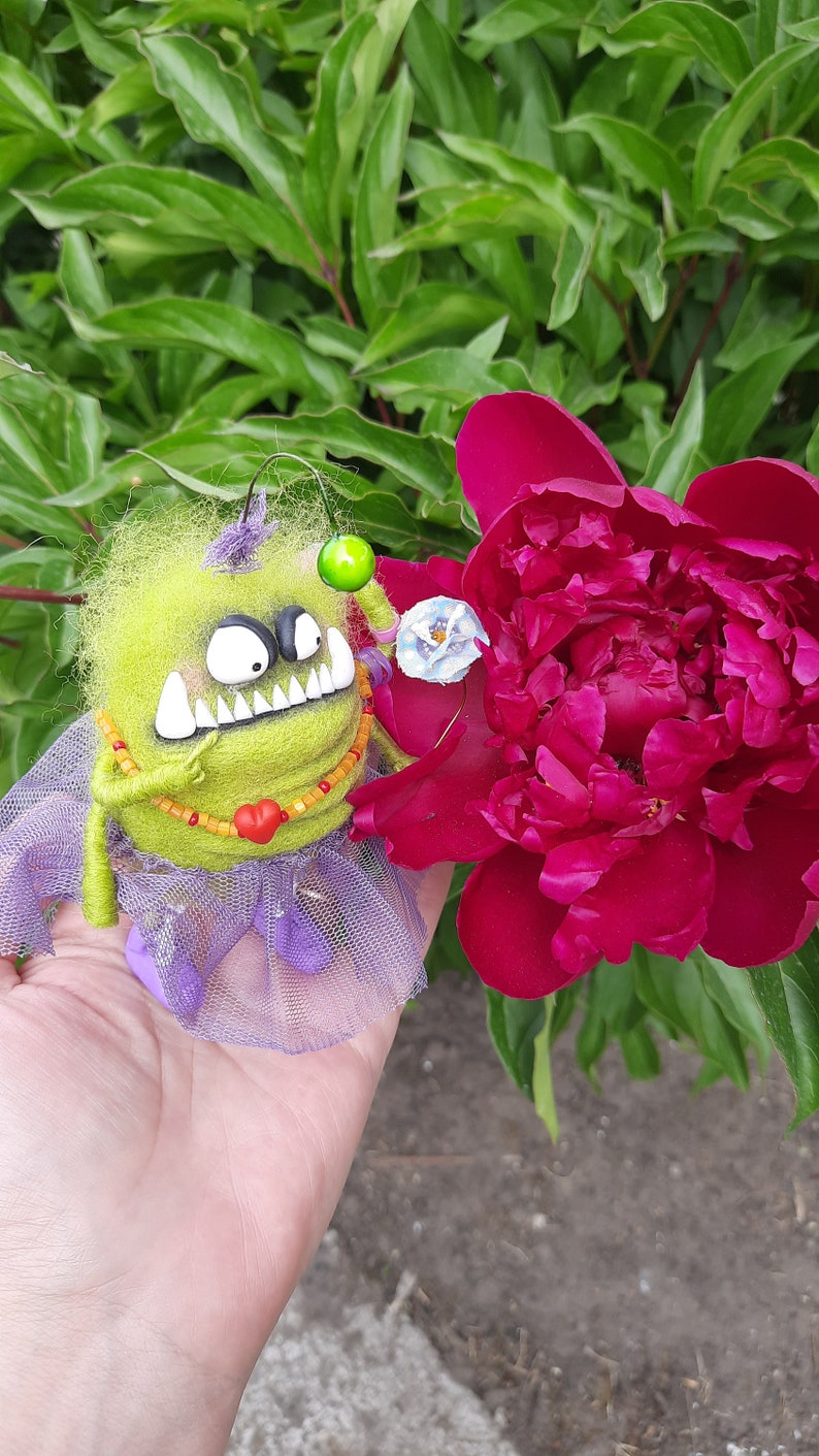 Needle Felted Scary Beautiful Monster. Needle Felted Bugs, Creatures ...