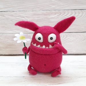 Needle Felted Cute Monster. Wool Monster. Funny Fantasy Creature ...