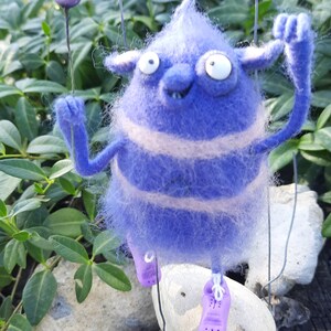 Needle Felted Cute Monster. Wool Funny Monster. Funny Fantasy Creature ...