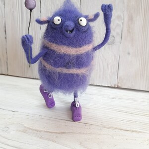 Needle Felted Cute Monster. Wool Funny Monster. Funny Fantasy Creature ...