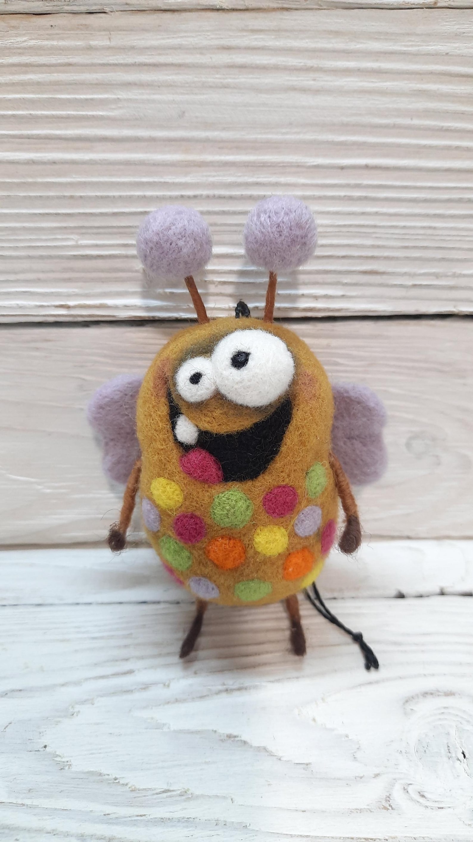 Needle Felted Cute Monster. Wool Funny Monster. Funny Fantasy Creature ...