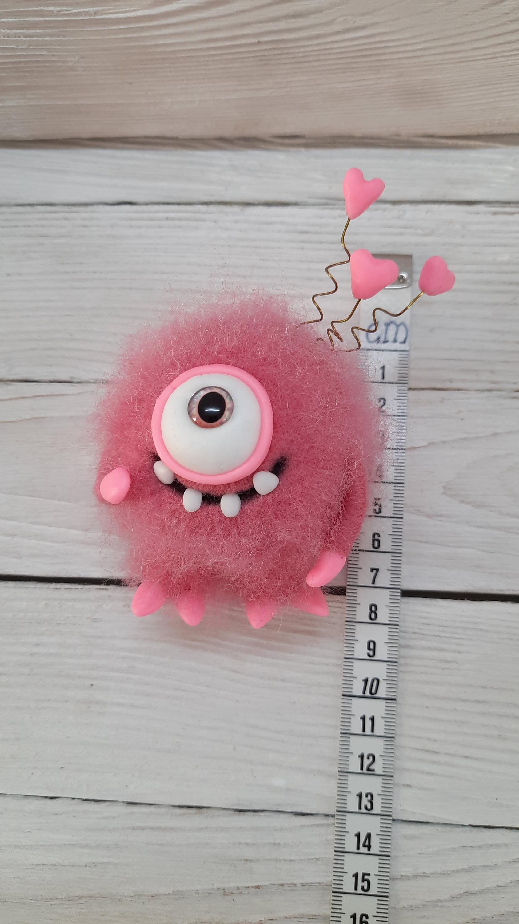 Needle Felted Cute Monster. Wool One-eyed Monster. Funny Fantasy ...