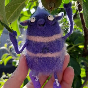 Needle Felted Cute Monster. Wool Funny Monster. Funny Fantasy Creature ...