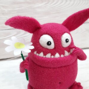 Needle Felted Cute Monster. Wool Monster. Funny Fantasy Creature ...