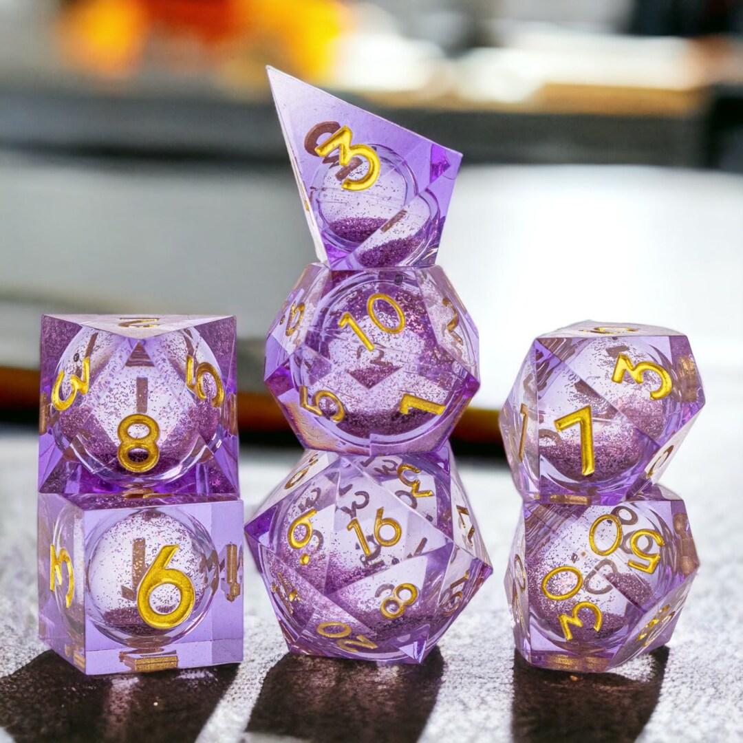 Pink Galaxy Swirl Liquid Core Dnd , Dice Set, Nebula Sharp Edge D&D ...