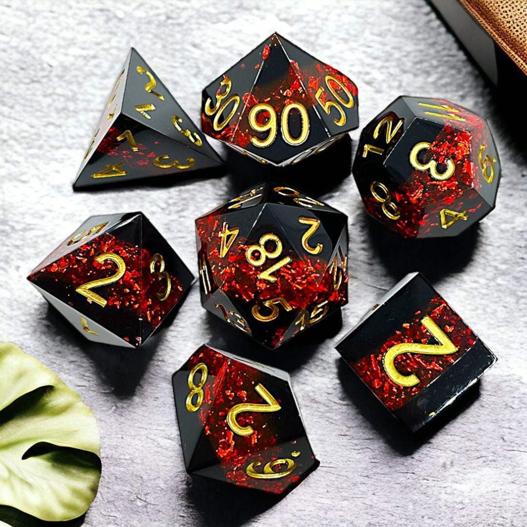 Redleaf Black Dnd Dice Set, Galaxy Dice Set, Magic Dice Set Gift ...