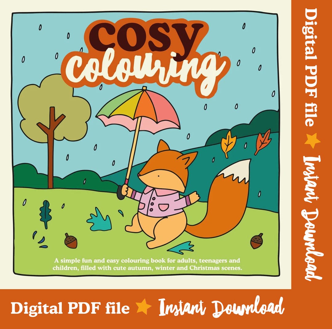 Digital PDF Autumn 20 Cosy Colouring Pages, Filled With Cute Autumn ...