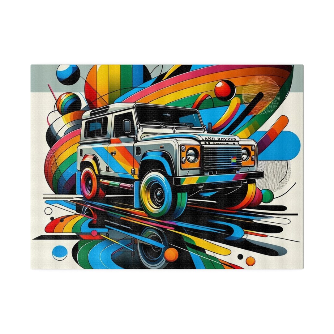 Abstract Rainbow Swirl Land Rover Series Modern LGBT Canvas - Etsy