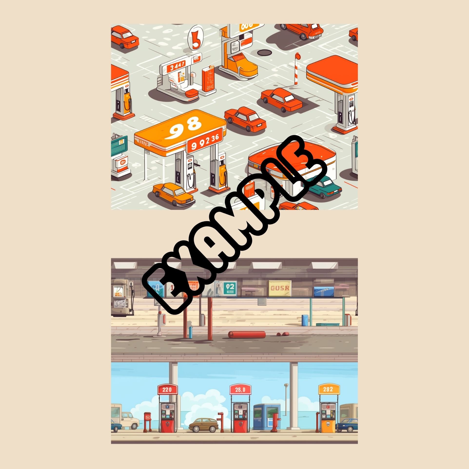 Gas Station Seamless Patterns - Etsy