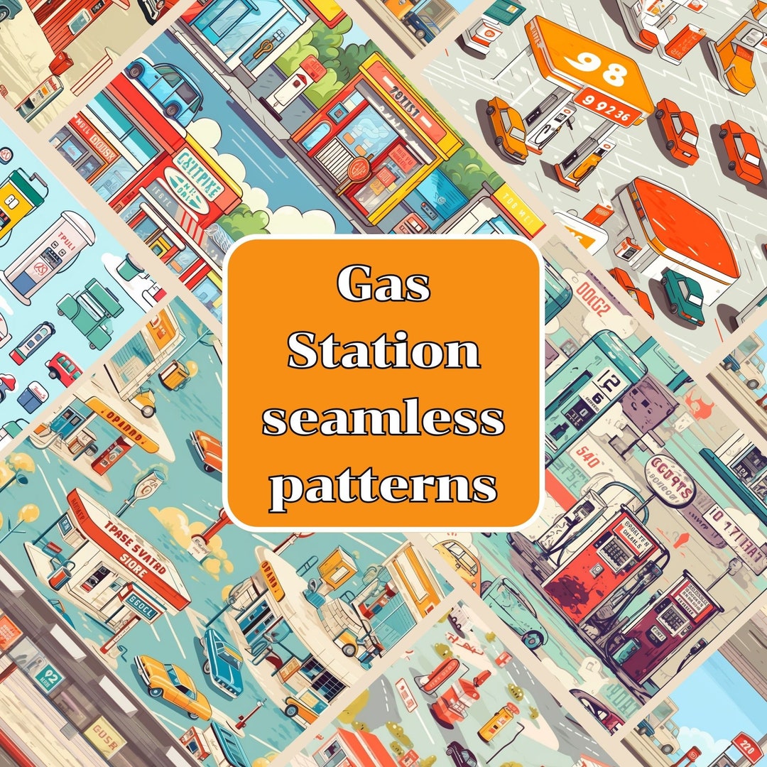 Gas Station Seamless Patterns - Etsy