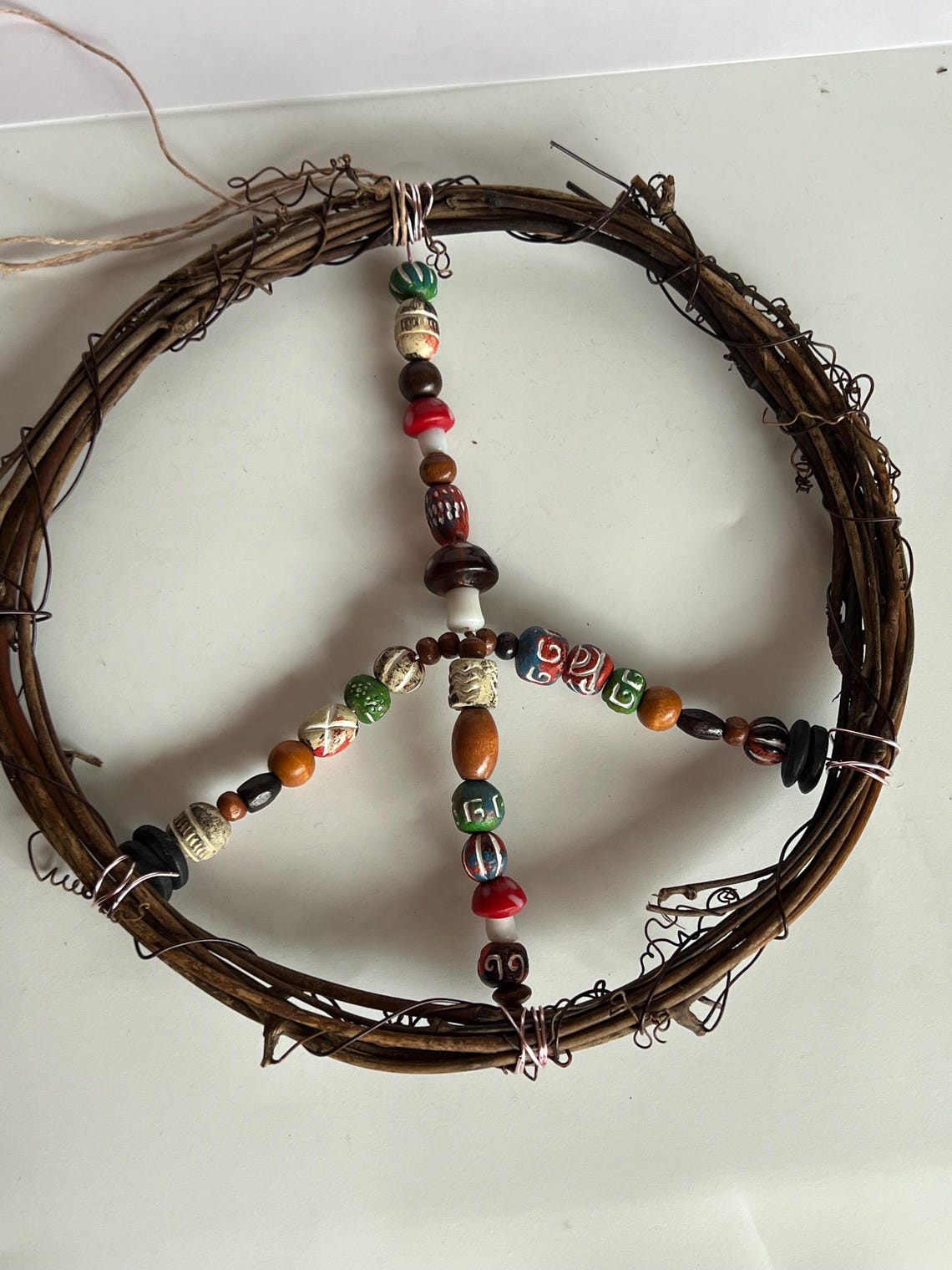 Boho Beaded Peace Sign Mushroom Beads - Etsy