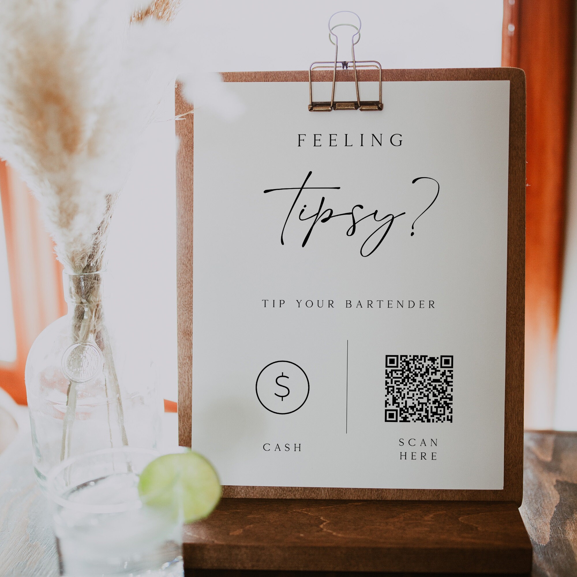 Tip Your Bartender Sign Template, Tips Jar Sign, Bartender Tip Sign ...