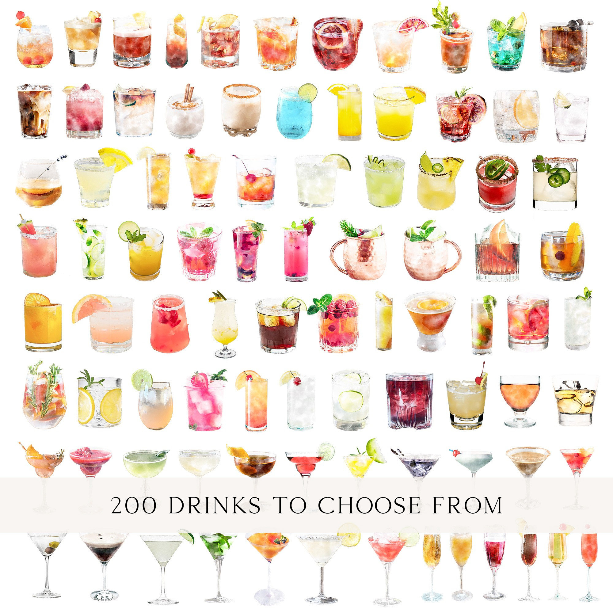 Printable Signature Cocktails Sign Template, Modern Signature Drinks ...
