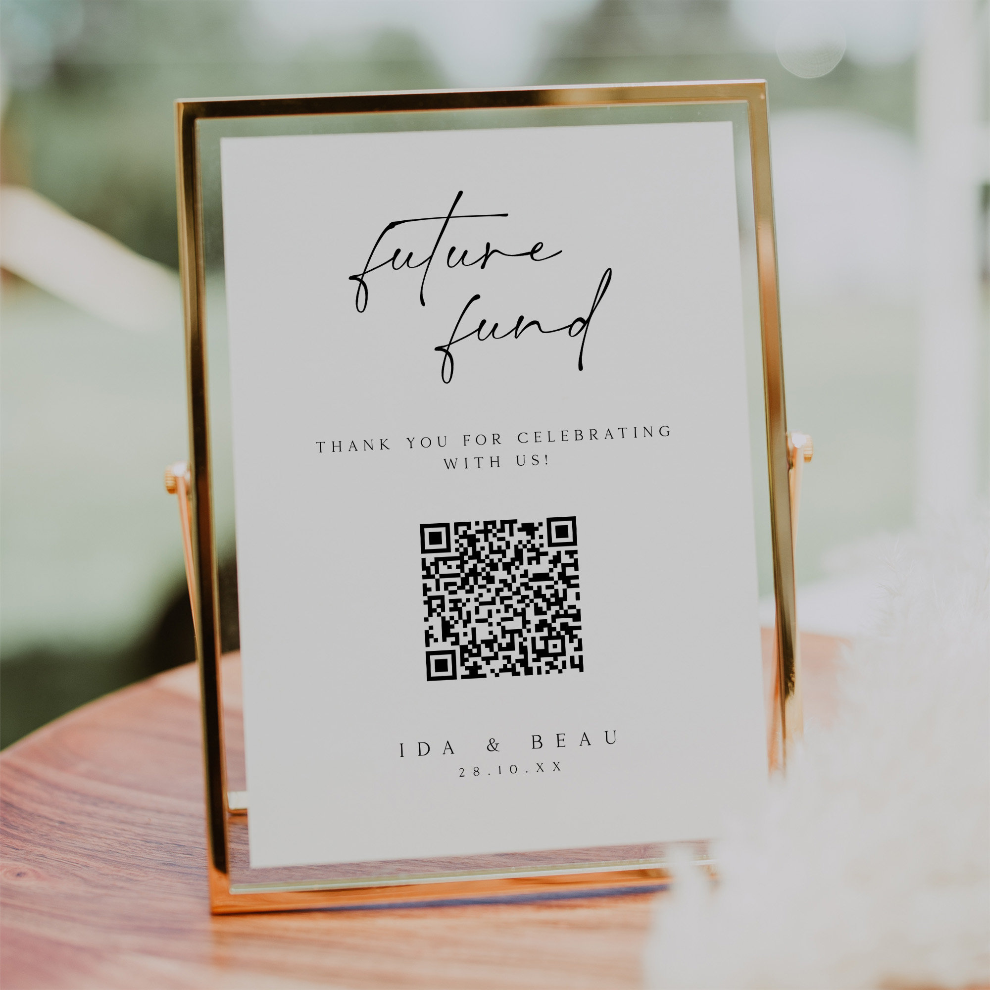 Future Fund Qr Code Sign, Minimalist Venmo Wedding Sign, Wedding ...