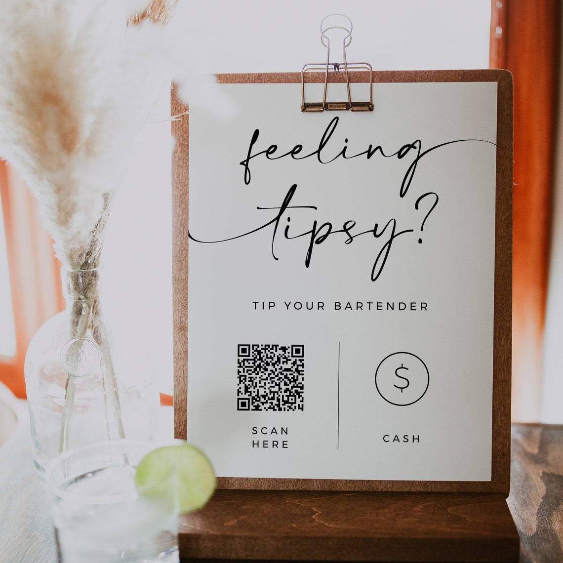 Tip Your Bartender Sign Template, Bartender Tip Sign, Tips Jar Sign ...