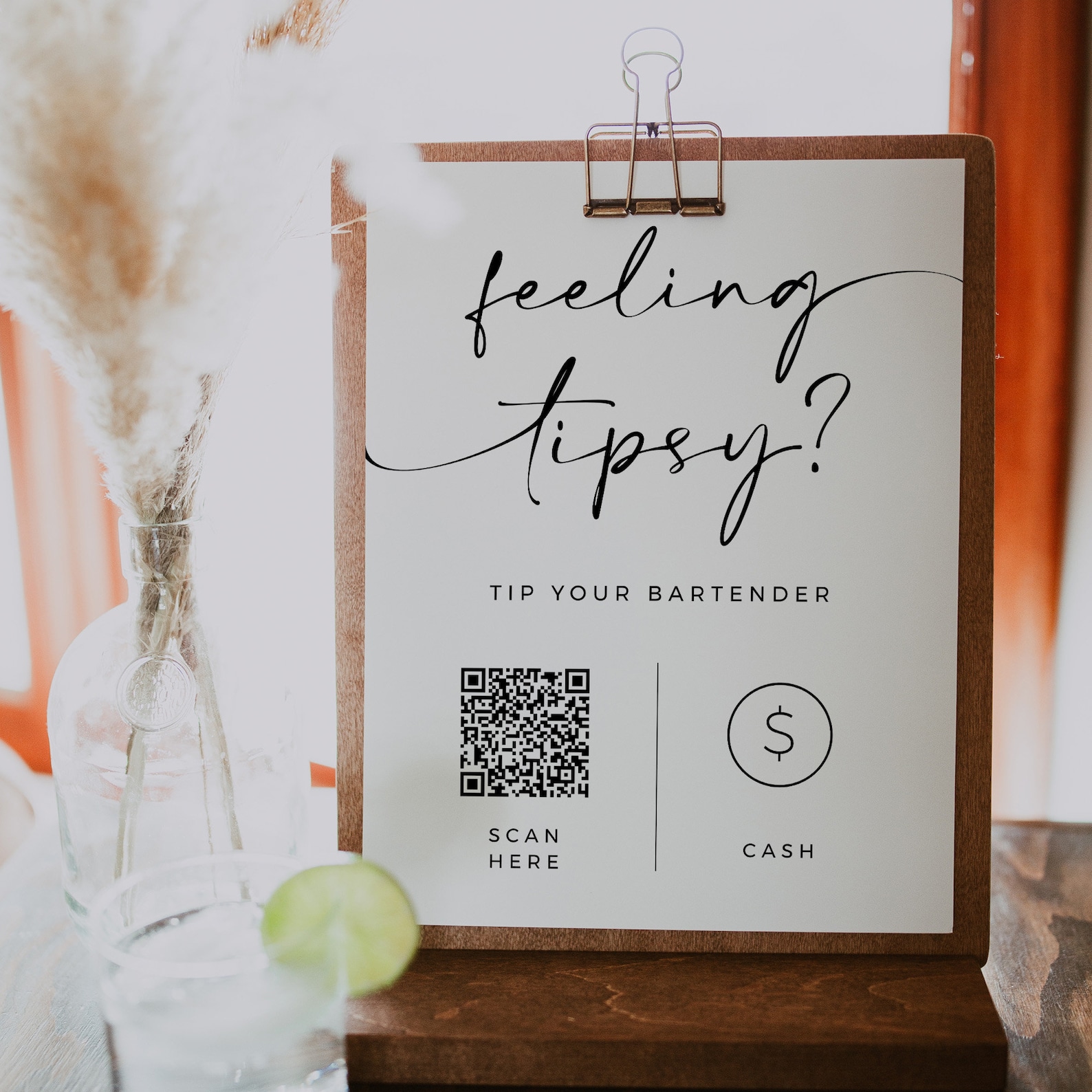 Tip Your Bartender Sign Template, Bartender Tip Sign, Tips Jar Sign ...