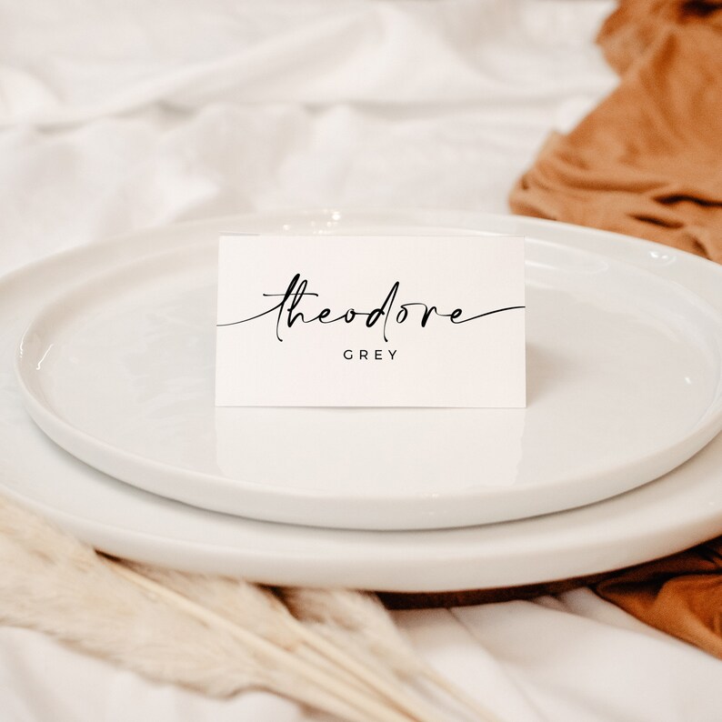 Name Card Template, Wedding Place Card Template, Printable Place Cards ...