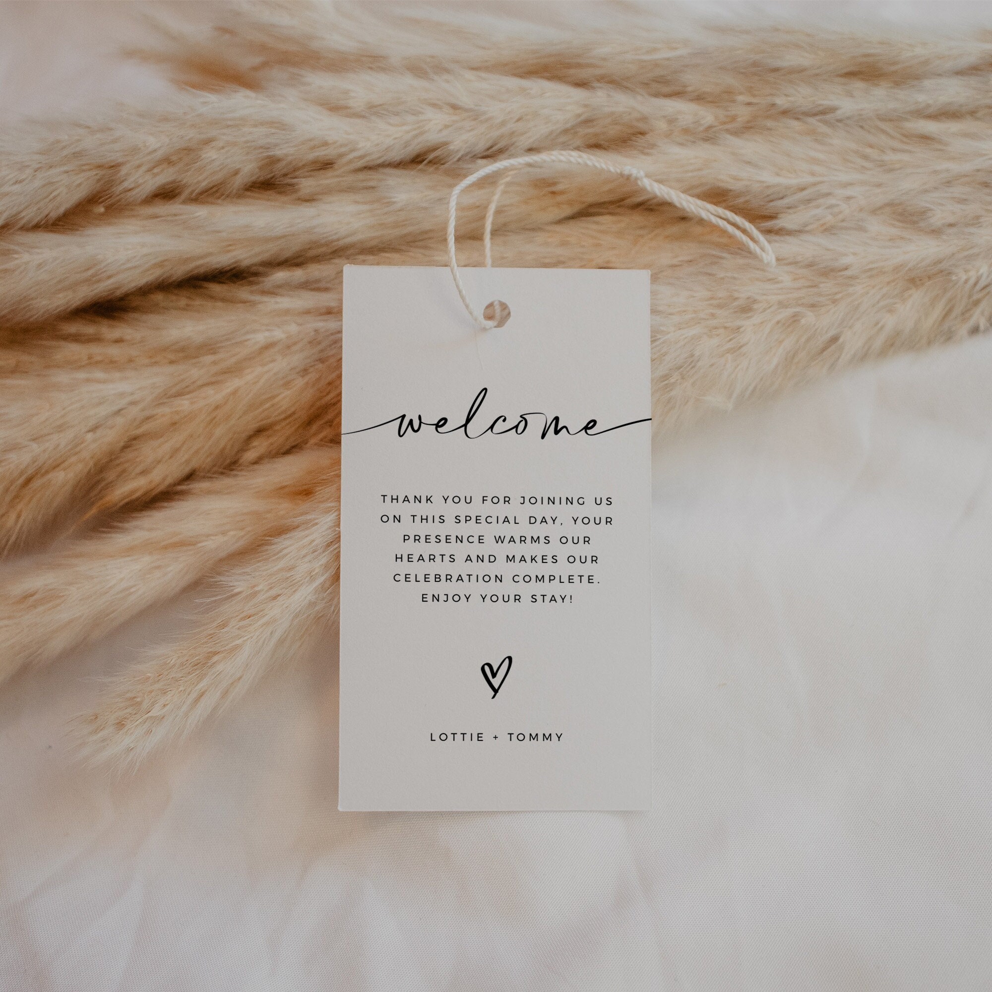 Welcome Tag Template, Minimalist Wedding Welcome Tag, Modern Welcome ...