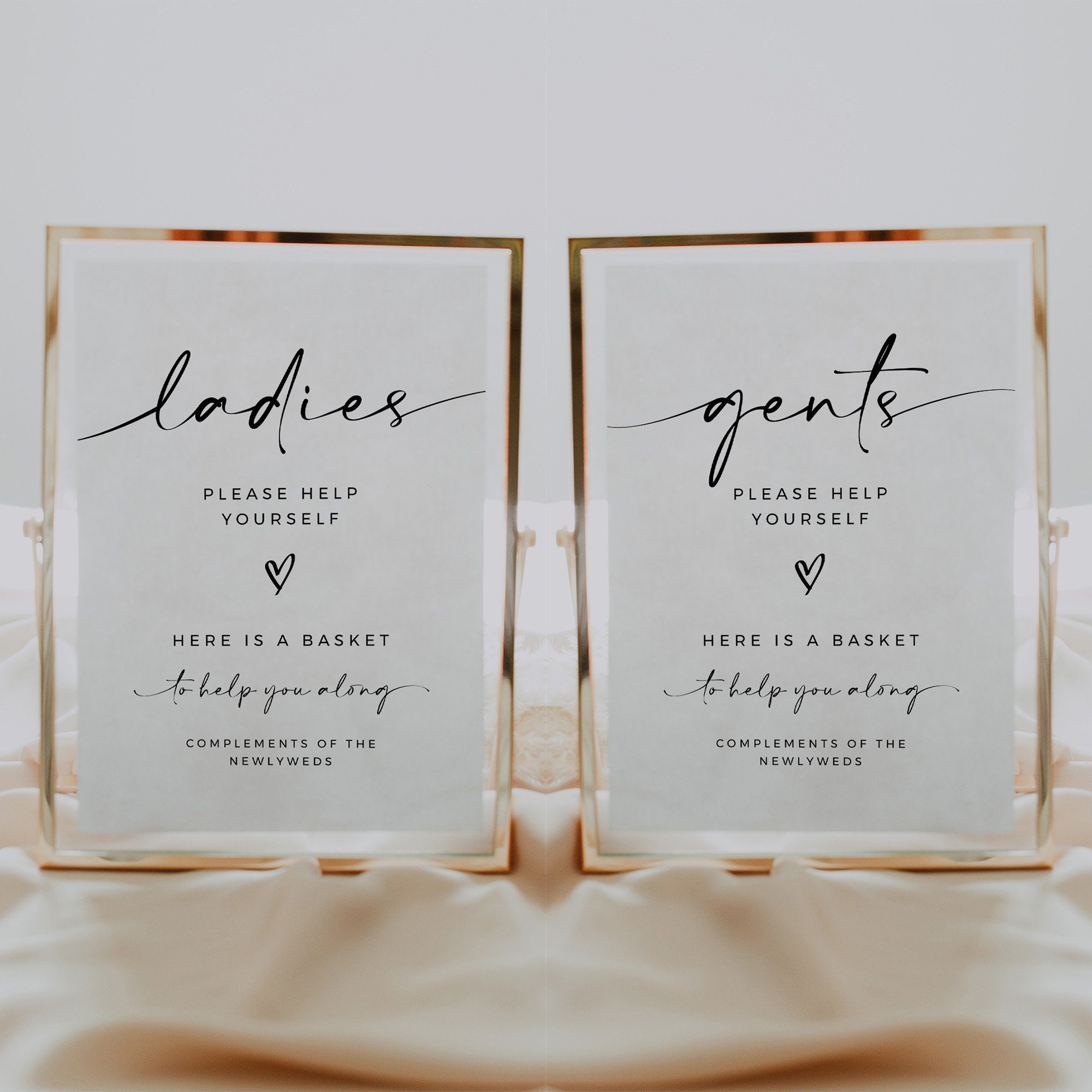 Wedding Bathroom Sign Template, Wedding Ladies Gents Basket Sign ...