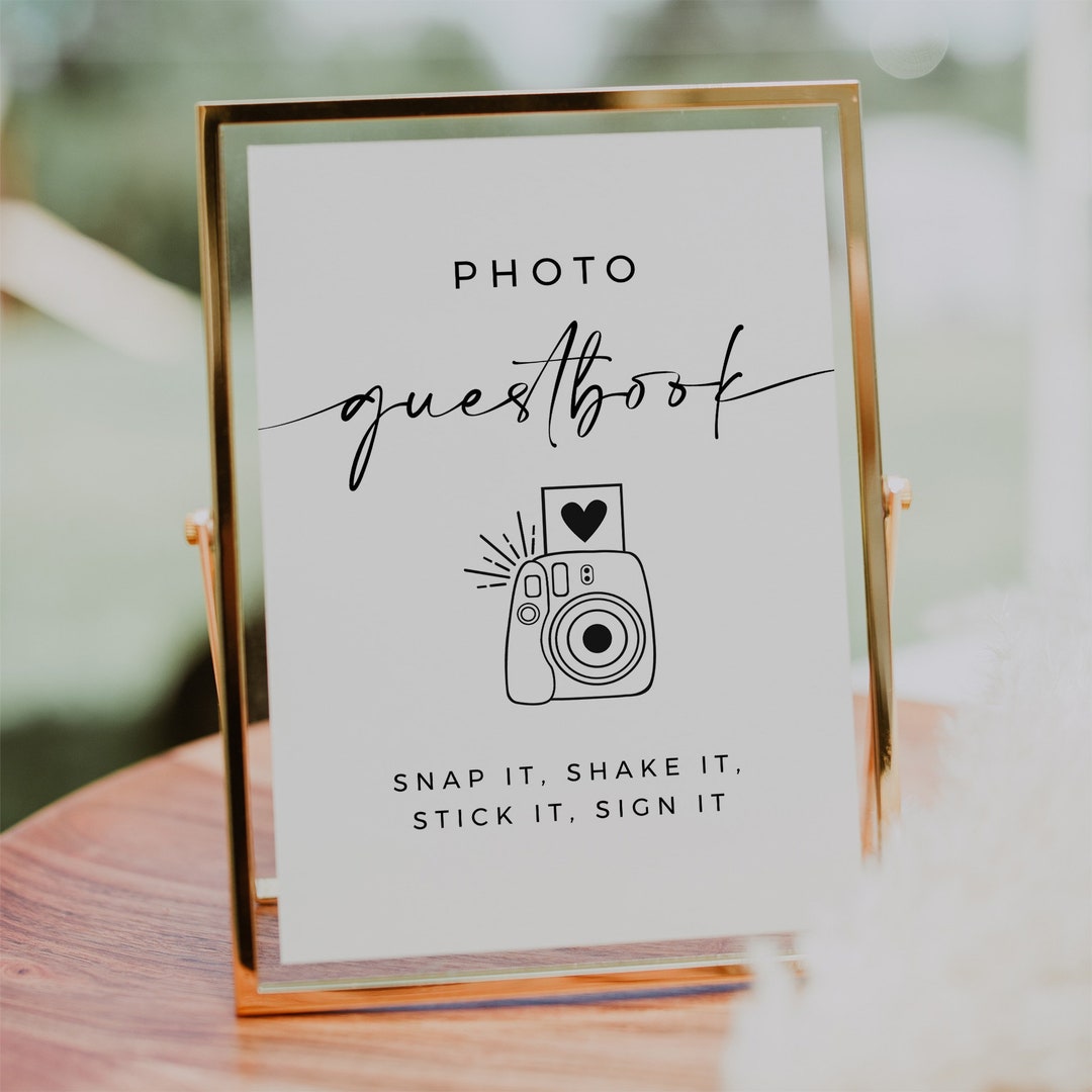 Photo Guest Book Sign, Wedding Photo Guestbook Sign, Printable Photo ...