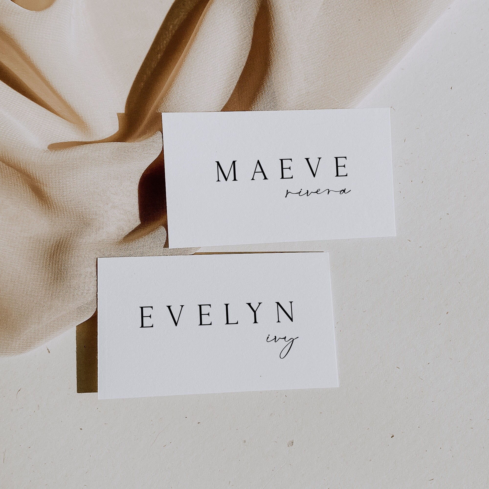 Modern Place Cards Template, Minimalist Place Card, Wedding Name Card ...
