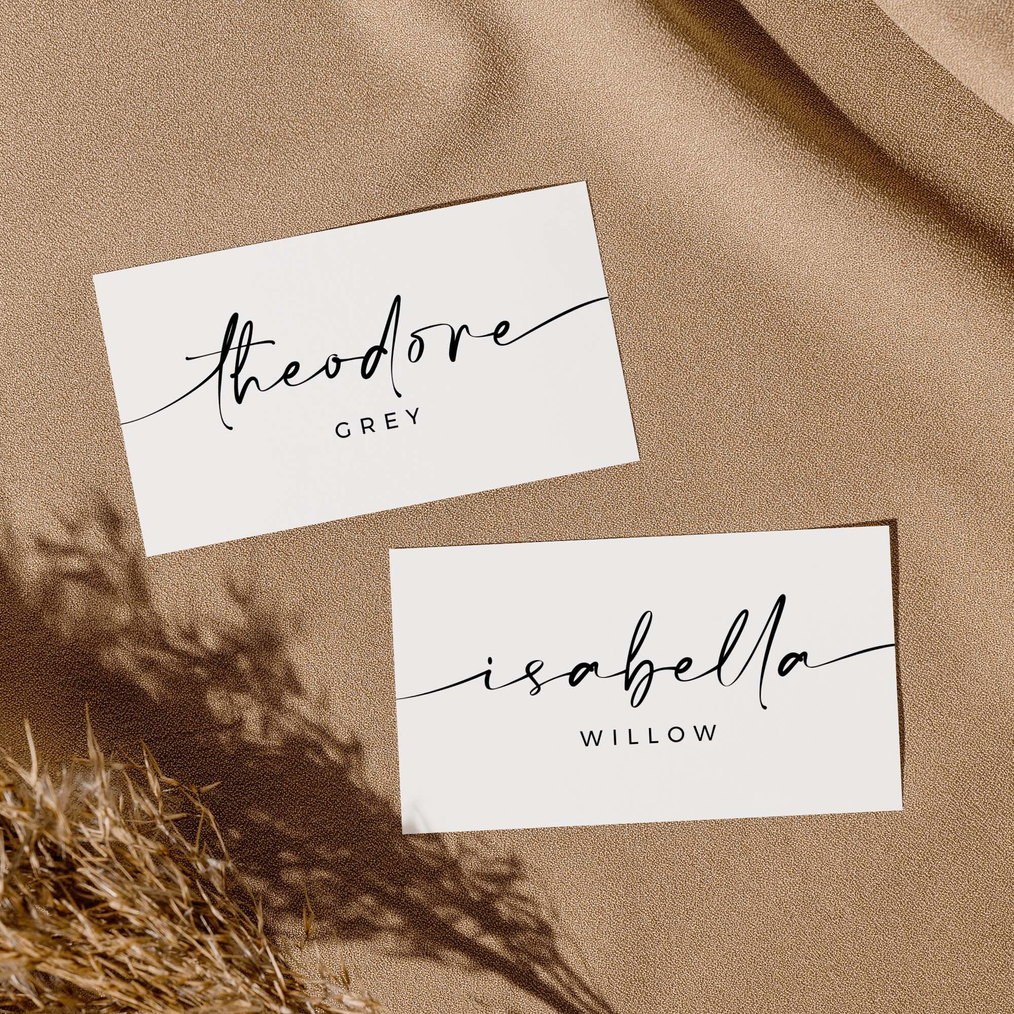 Name Card Template, Wedding Place Card Template, Printable Place Cards ...