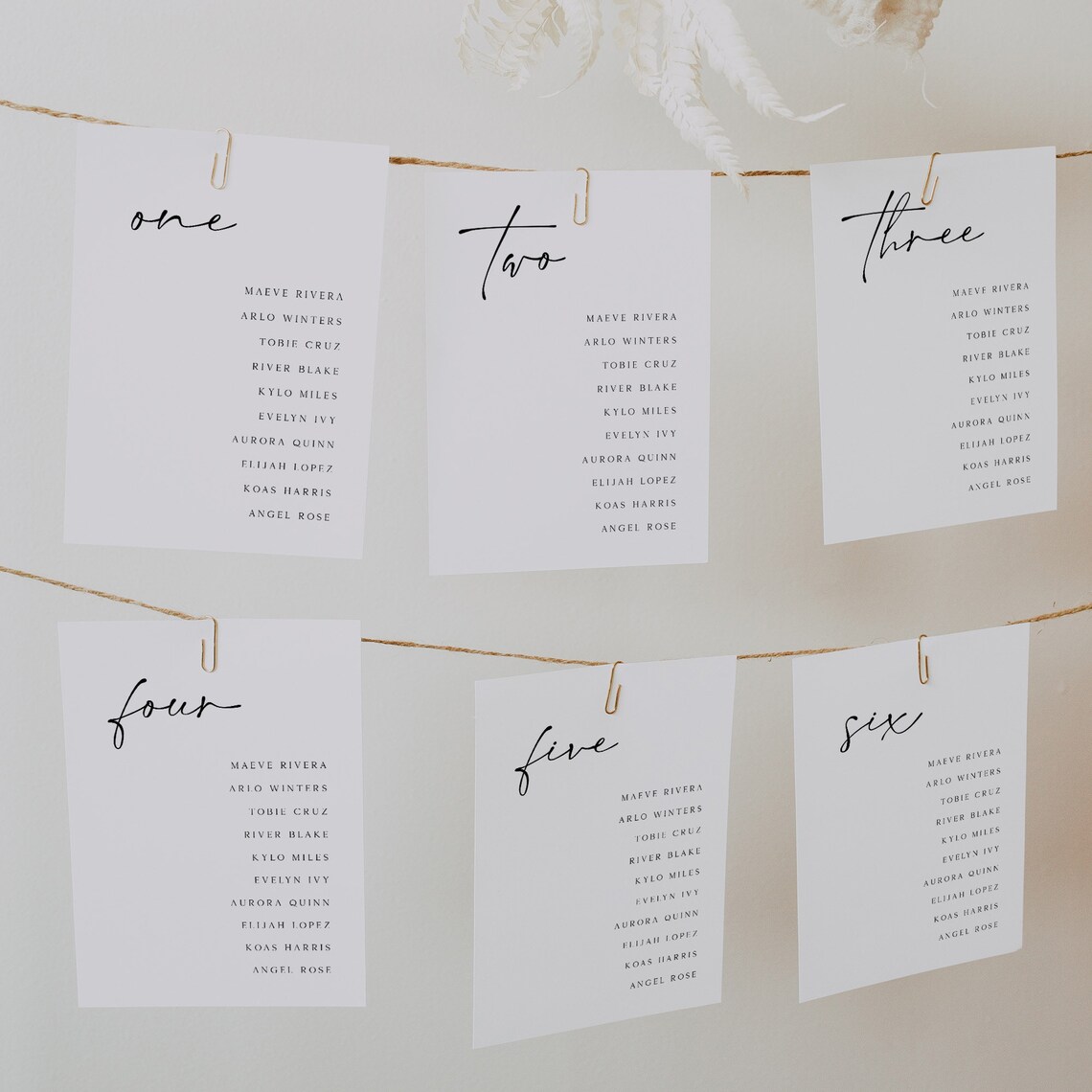 Minimalist Table Seating Chart Template Modern Seating Chart - Etsy