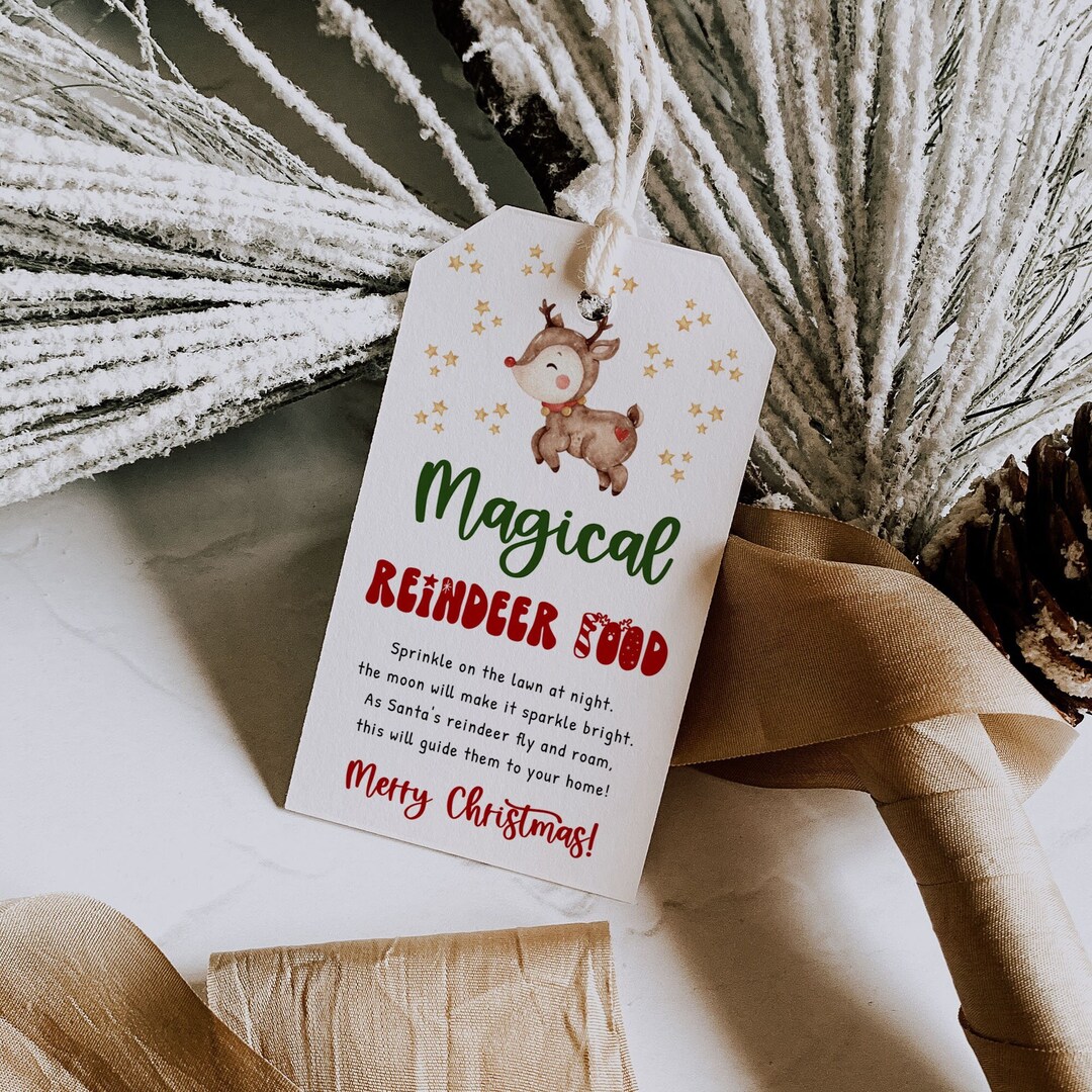 Magical Reindeer Food Tags Christmas Reindeer Food Tag - Etsy UK