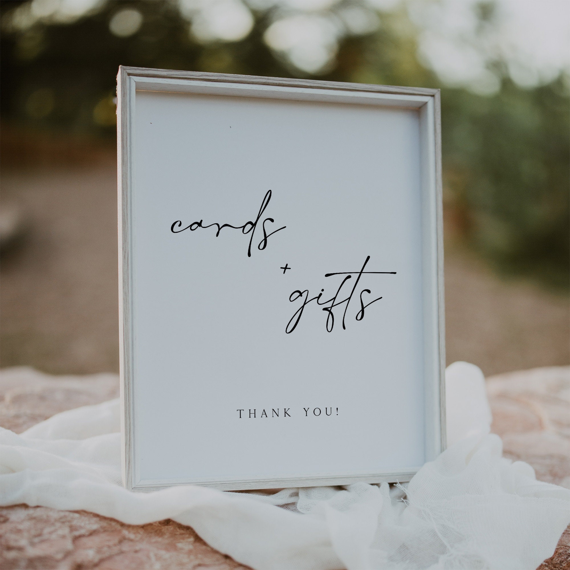 Minimalist Cards and Gifts Sign Template, Elegant Wedding Signages ...