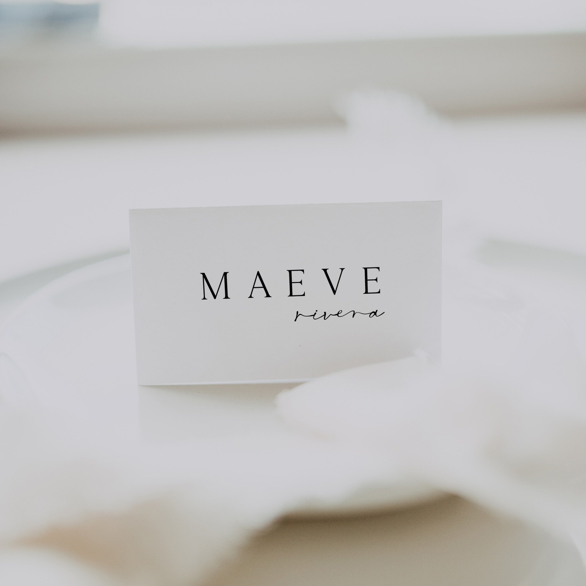 Modern Place Cards Template, Minimalist Place Card, Wedding Name Card ...