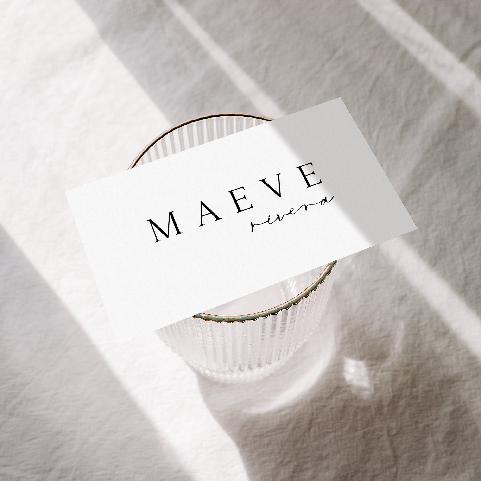 Modern Place Cards Template, Minimalist Place Card, Wedding Name Card ...