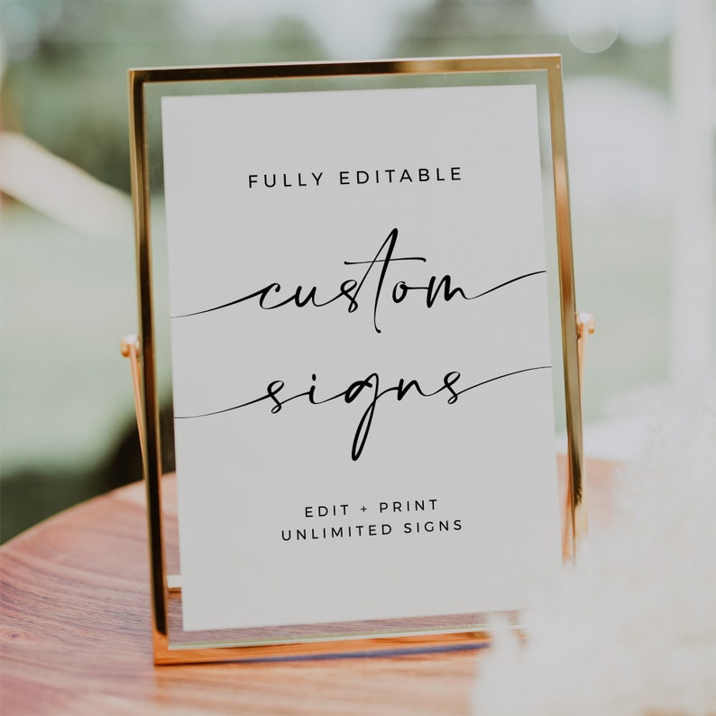 Minimalist Wedding Sign Bundle Template, Modern Wedding Signs Template ...