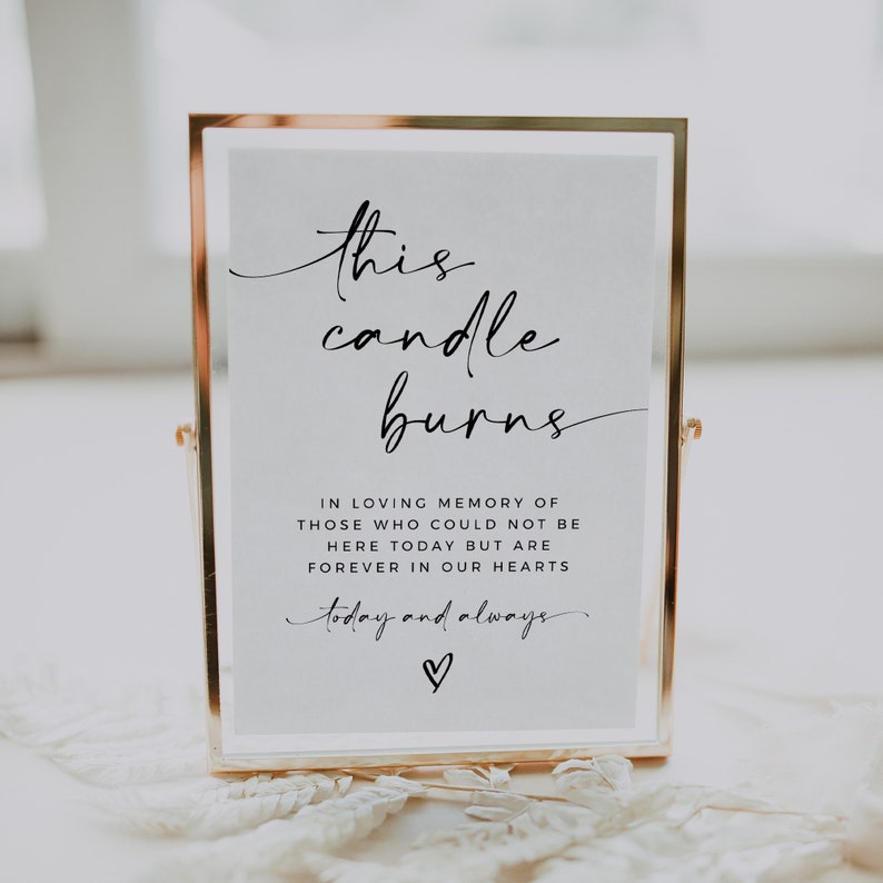 This Candle Burns, in Loving Memory Template, Modern Minimalist Wedding ...
